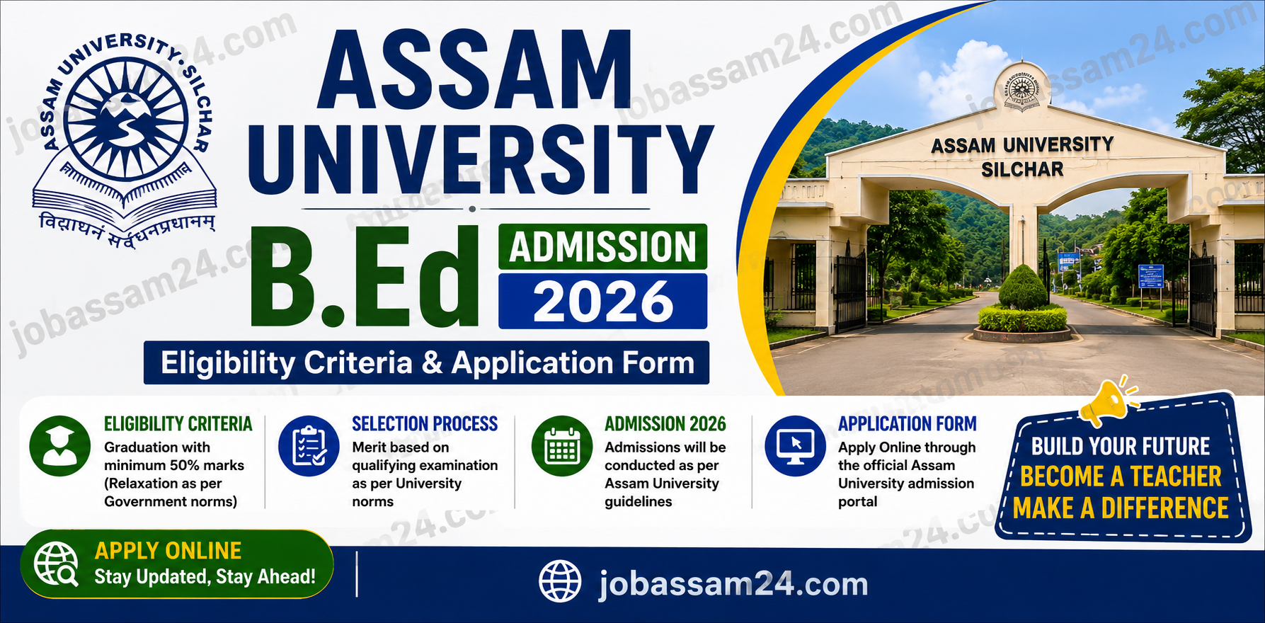 Assam University B.Ed Admission 2026